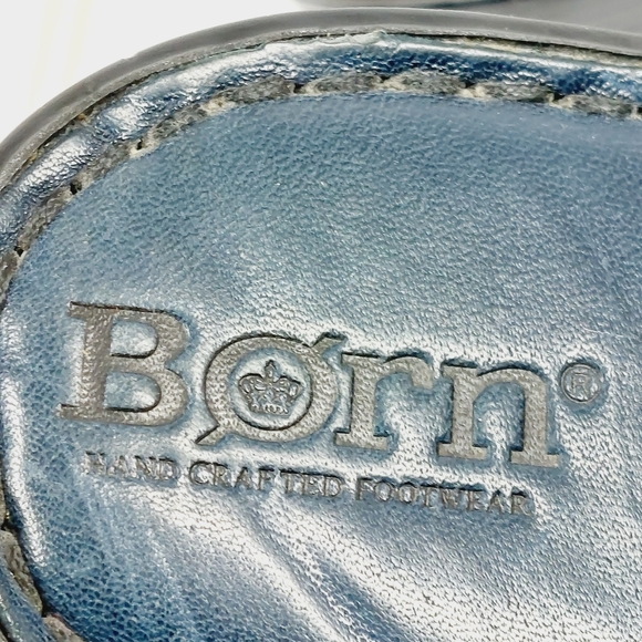 Born | Shoes | Born Blue Leather Comfort Buckle Strap Slip On Wedge ...